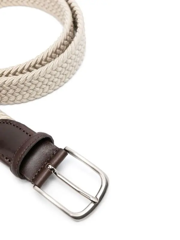 ERALDO Leather-trim Interwoven Belt - Neutrals