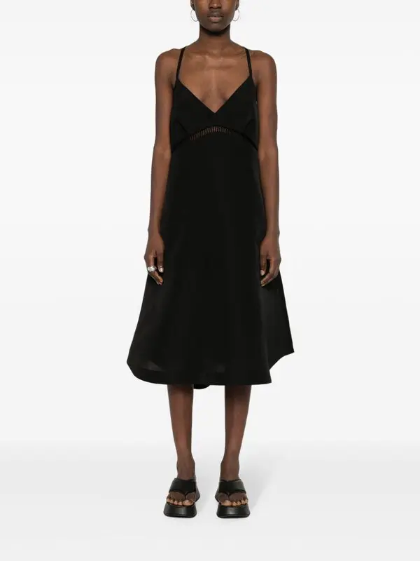 Sacai Faille Flared Midi Dress