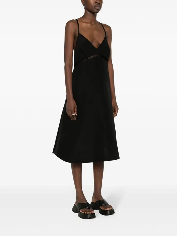Sacai Faille Flared Midi Dress
