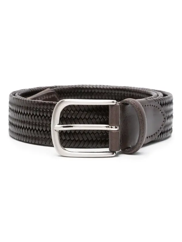 ERALDO Interwoven Leather Belt - Black