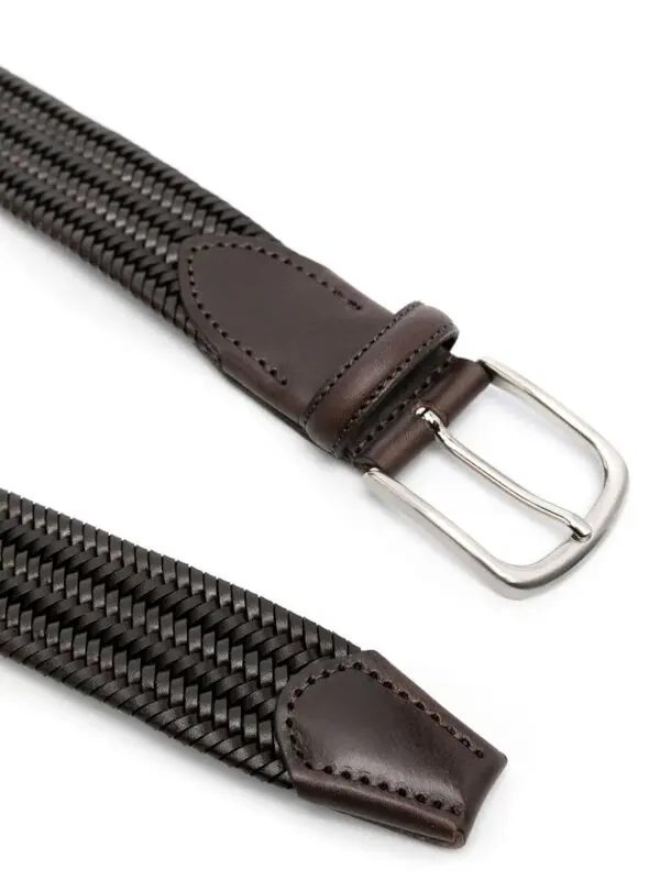 ERALDO Interwoven Leather Belt - Black