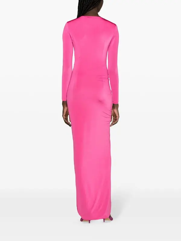 NISSA Floral-appliqué Maxi Dress - Pink