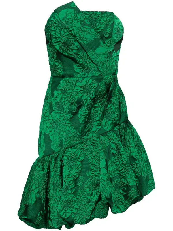 Marchesa Calathea Asymmetric Mini Dress