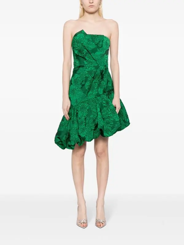 Marchesa Calathea Asymmetric Mini Dress