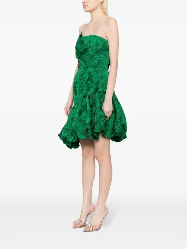 Marchesa Calathea Asymmetric Mini Dress