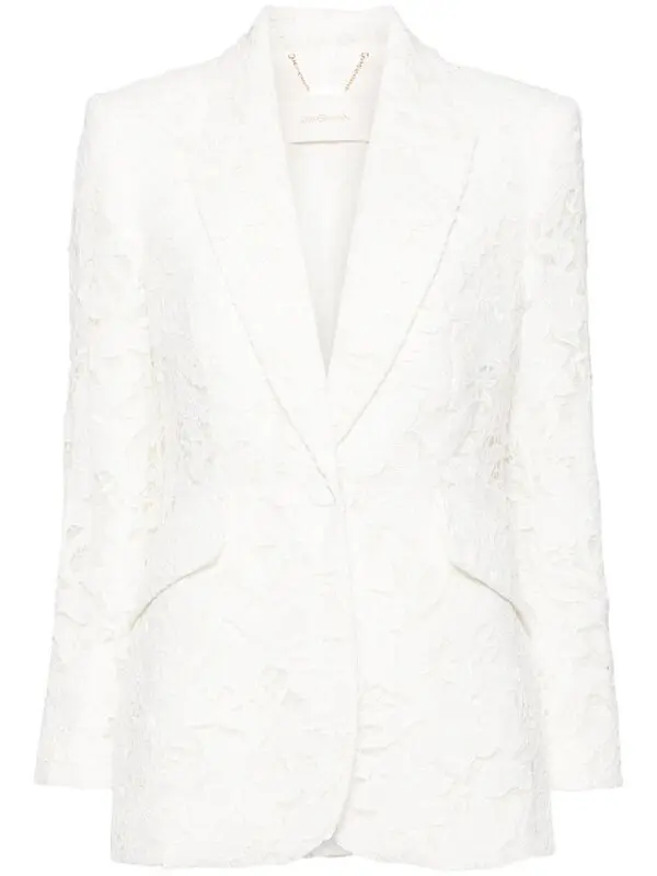 Zimmermann Natura Lace-detail Blazer - White