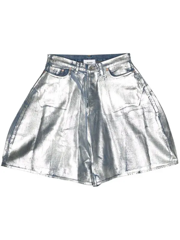 DOUBLET Metallic-finish Denim Shorts