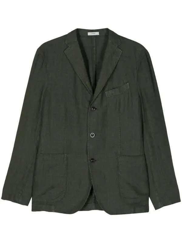 Boglioli Linen Single-breasted Blazer - Green