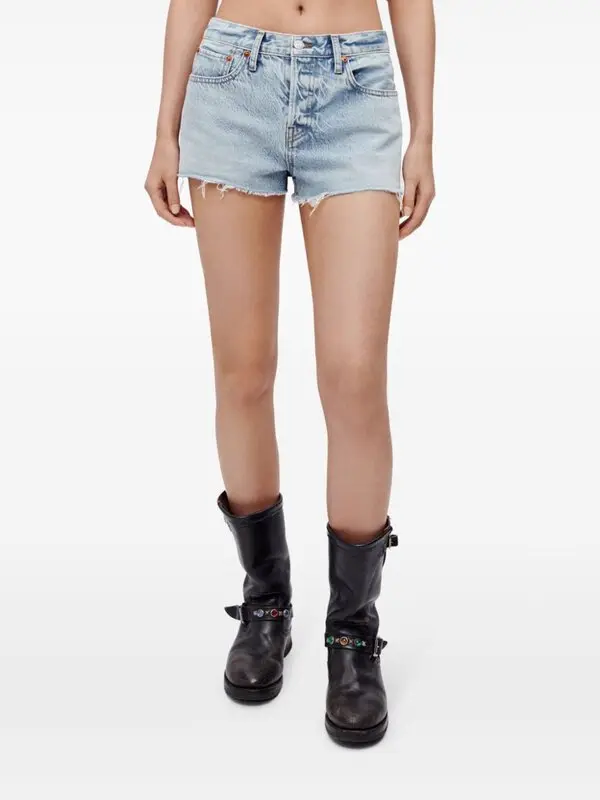 RE/DONE Mid-rise Denim Shorts - Blue
