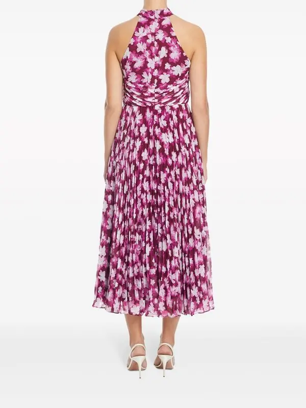 ml monique lhuillier pleated belted floral midi-dress Buy Monique Lhuillier Floral-print Pleated Midi Dress - White At 5% Off