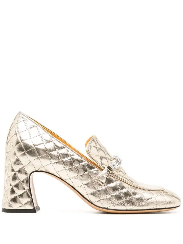 MADISON MAISON 70mm Quilted Leather Pumps - Gold