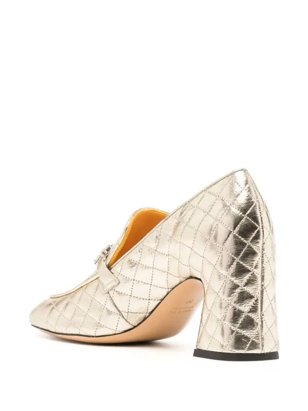 MADISON MAISON 70mm Quilted Leather Pumps - Gold