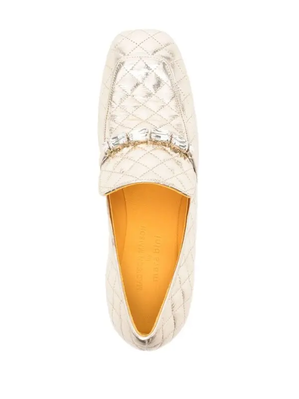MADISON MAISON 70mm Quilted Leather Pumps - Gold