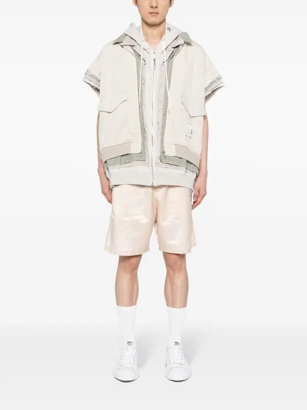 Mihara Yasuhiro Satin Bermuda Shorts - Neutrals