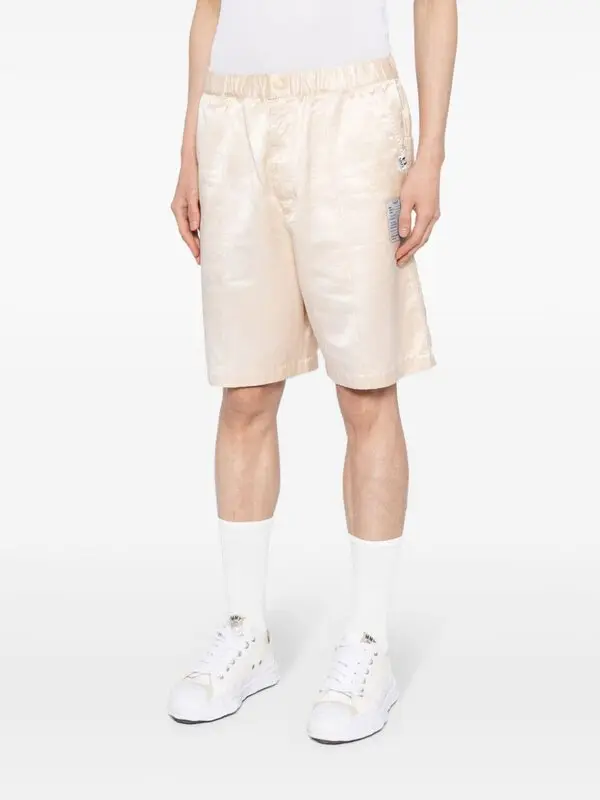 Mihara Yasuhiro Satin Bermuda Shorts - Neutrals