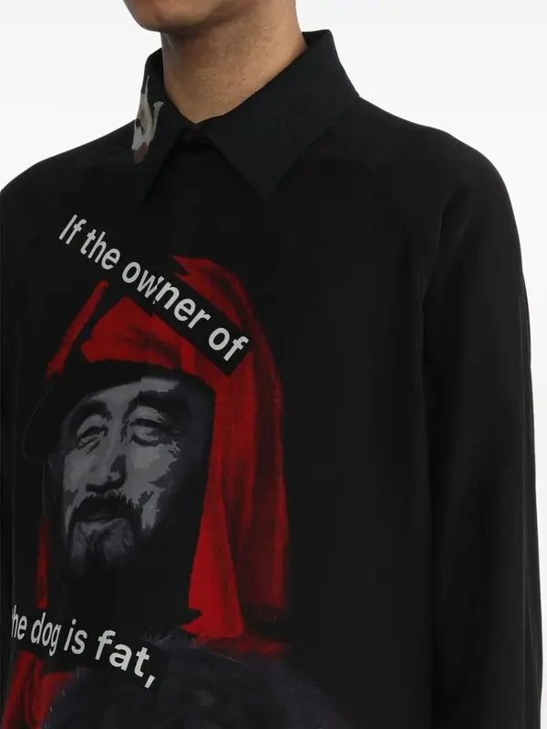 Yohji Yamamoto Graphic-print Silk Shirt