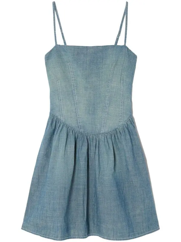 RE/DONE Corset-bodice Chambray Minidress