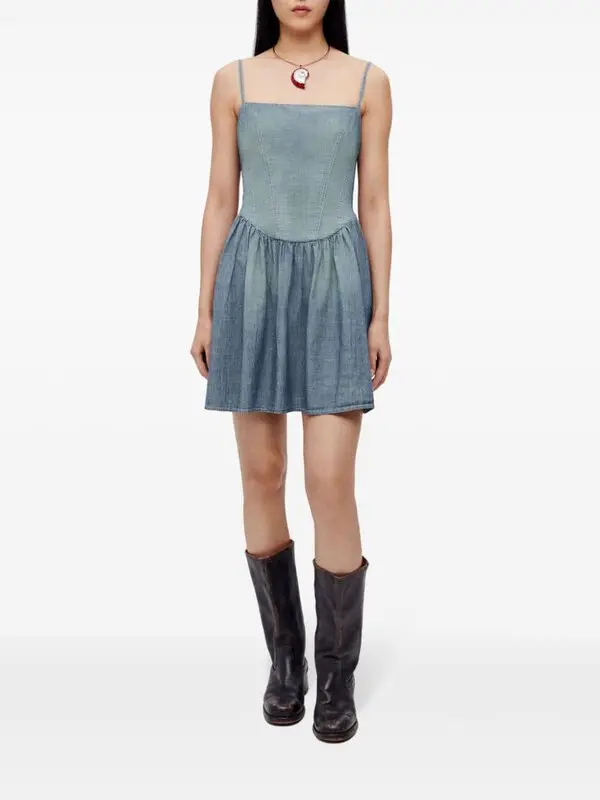 RE/DONE Corset-bodice Chambray Minidress