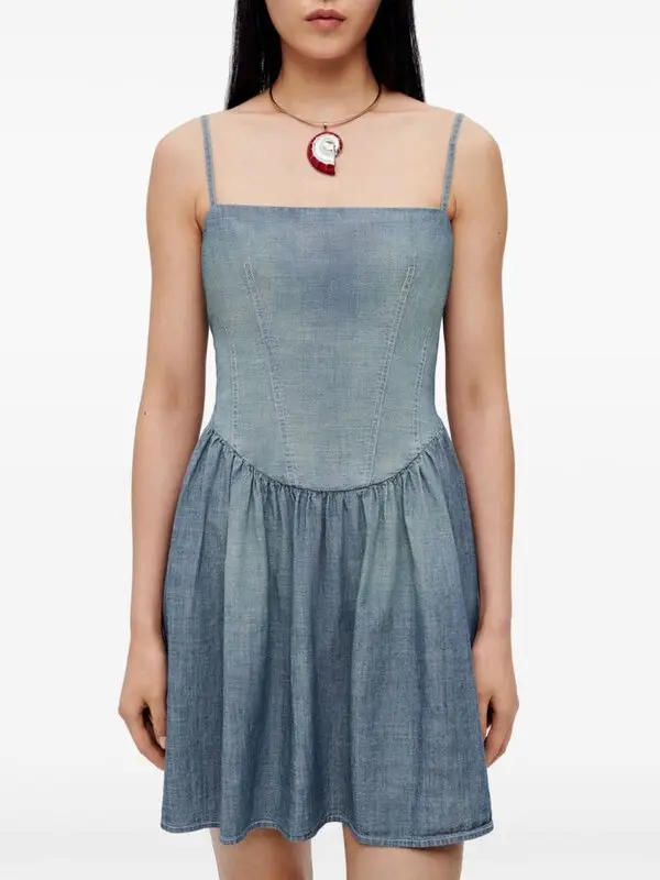 RE/DONE Corset-bodice Chambray Minidress