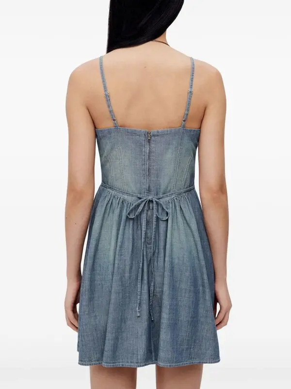 RE/DONE Corset-bodice Chambray Minidress