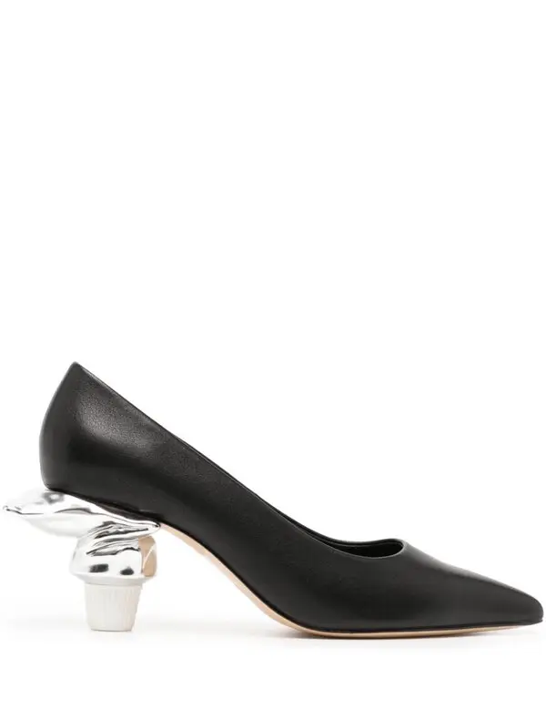 Mihara Yasuhiro Toothpaste Heel 60mm Leather Pumps