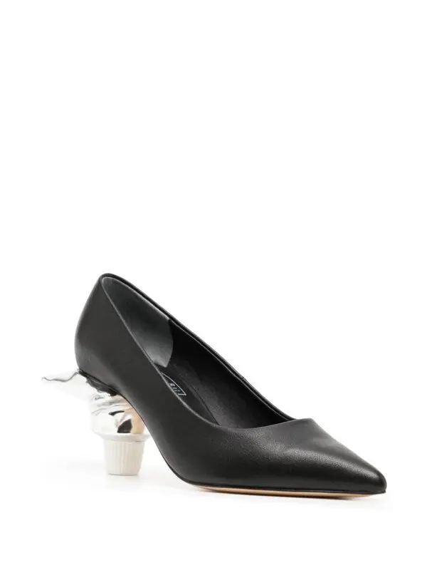 Mihara Yasuhiro Toothpaste Heel 60mm Leather Pumps