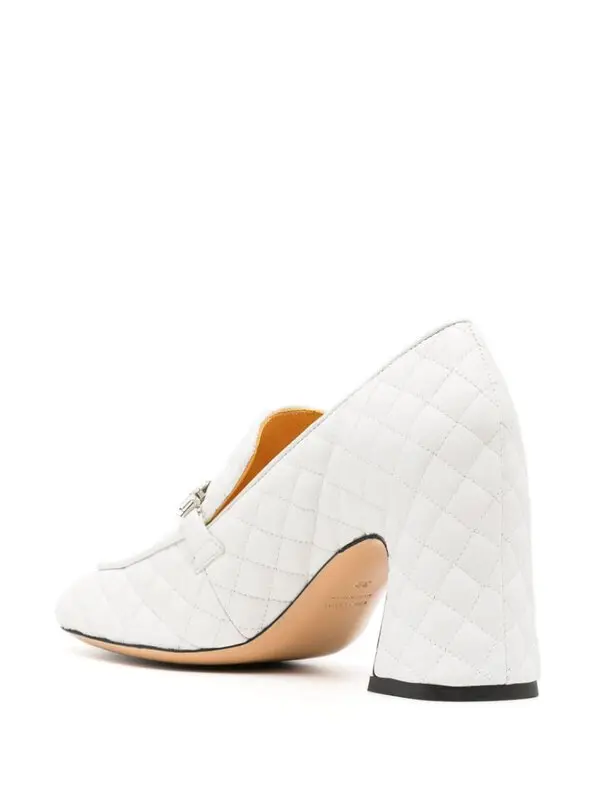 MADISON MAISON 70mm Quilted Leather Pumps - White