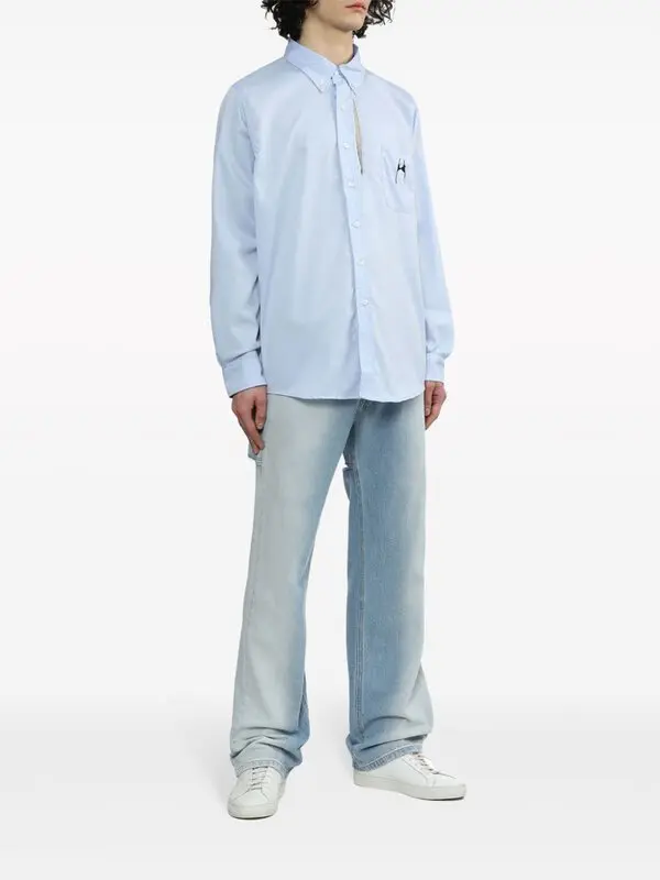 Random Identities Graphic-print Cotton Shirt - Blue