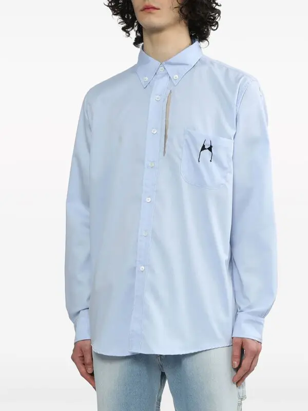 Random Identities Graphic-print Cotton Shirt - Blue
