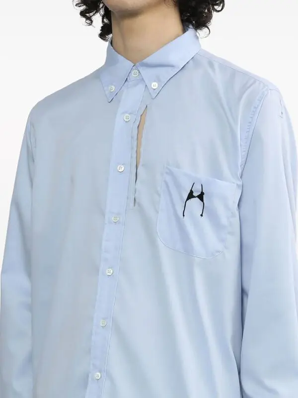 Random Identities Graphic-print Cotton Shirt - Blue