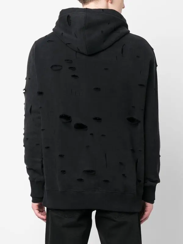 Givenchy Distressed-effect Drawstring Hoodie - Black
