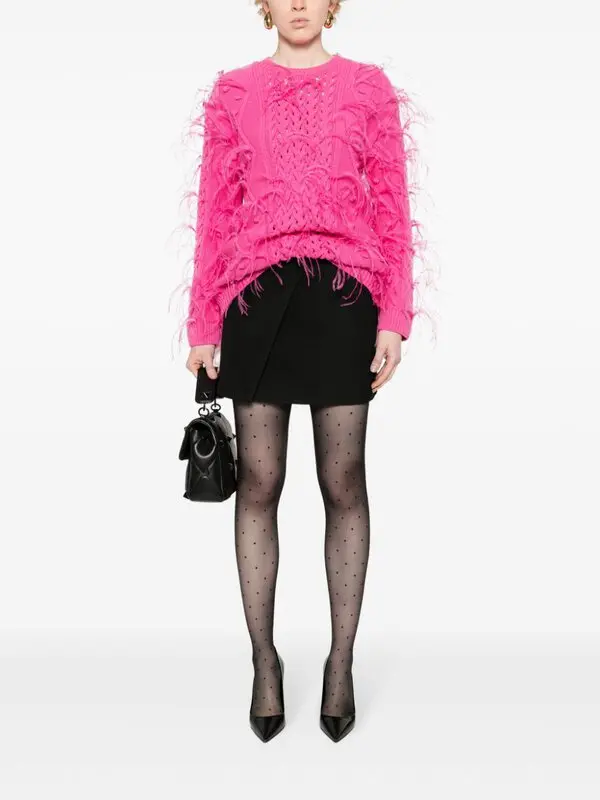 Valentino Garavani Feather-detail Knitted Jumper