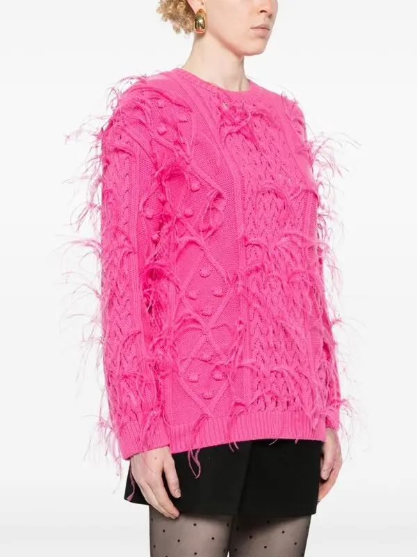 Valentino Garavani Feather-detail Knitted Jumper