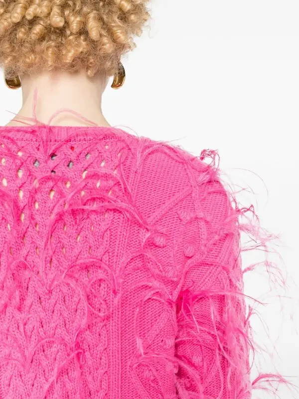 Valentino Garavani Feather-detail Knitted Jumper