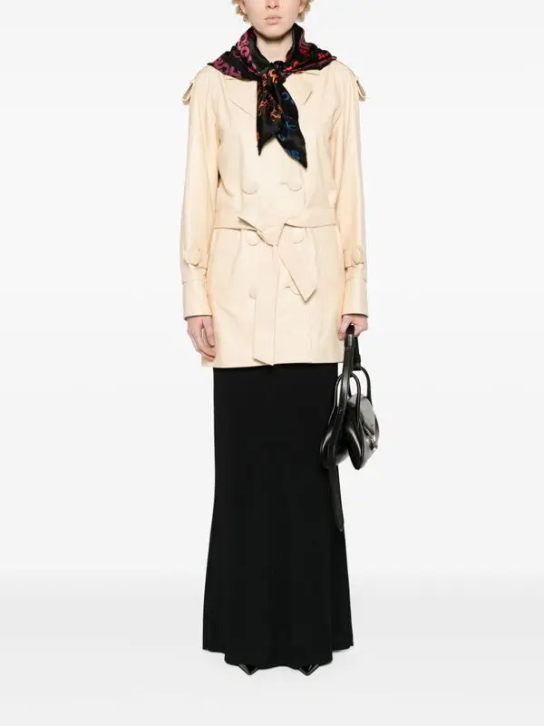 Attico Double-breasted Leather Coat