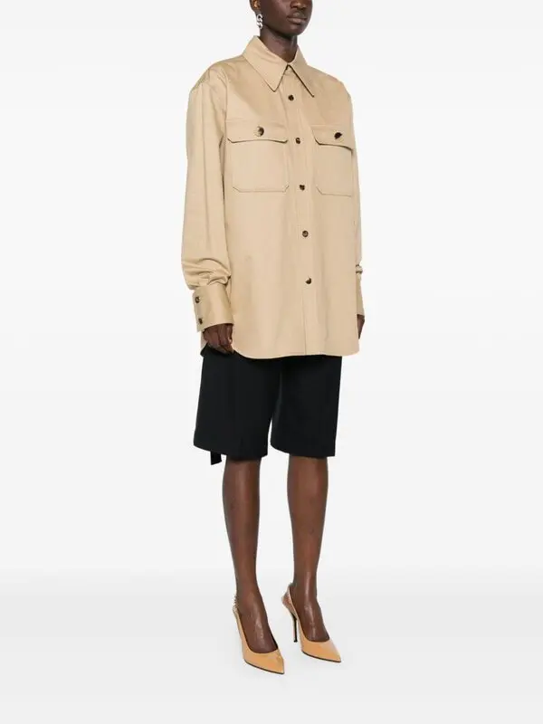 Saint Laurent Belted Saharienne Shirt - Neutrals