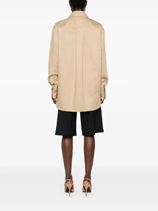 Saint Laurent Belted Saharienne Shirt - Neutrals