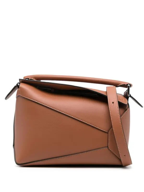 Loewe Small Puzzle Leather Bag - Brown