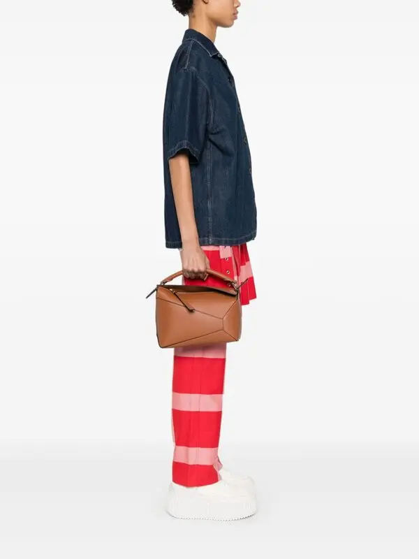 Loewe Small Puzzle Leather Bag - Brown