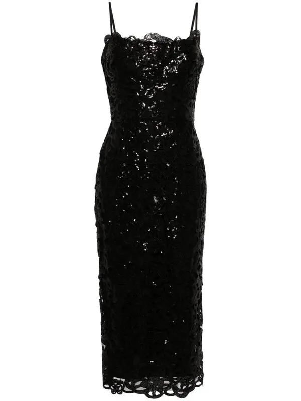 Marchesa Sequinned Midi Dress