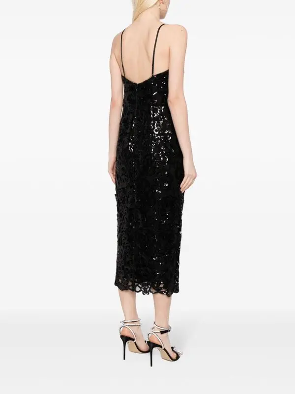Marchesa Sequinned Midi Dress