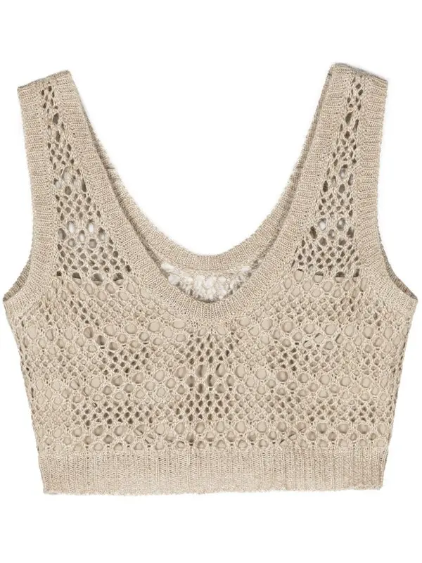 Brunello Cucinelli Open-knit Crop Top