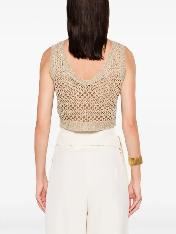 Brunello Cucinelli Open-knit Crop Top