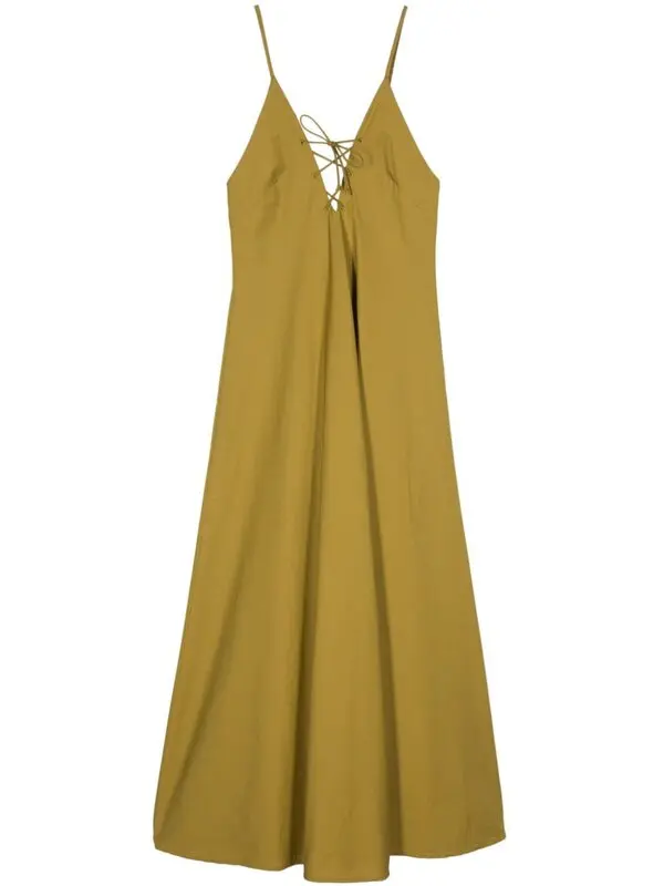 FORTE_FORTE Cotton Poplin Maxi Dress - Green