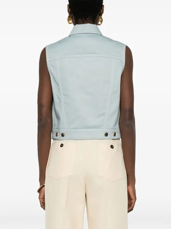 Fendi Ff-motif Denim Gilet