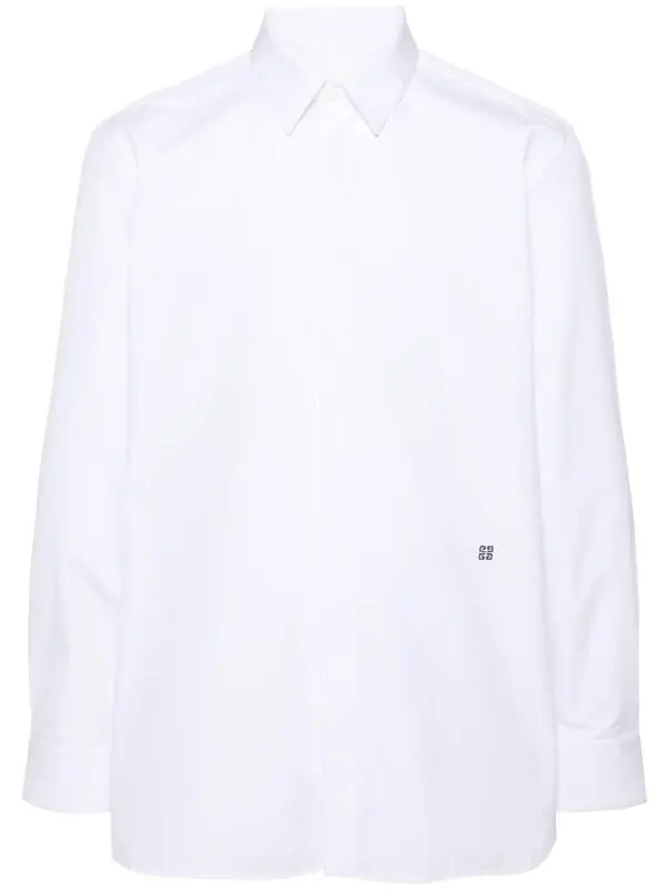 Givenchy 4g-embroidered Poplin Shirt