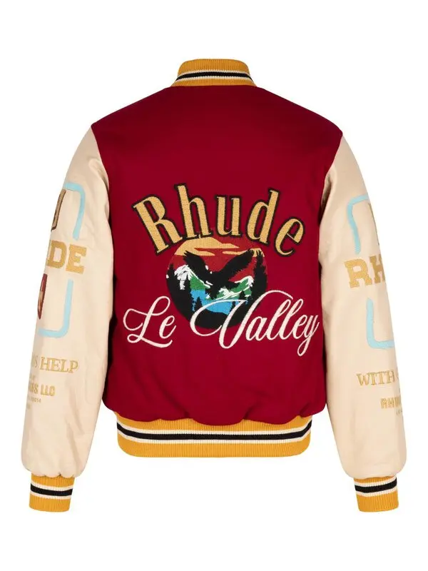 Rhude Le Valley Varsity Jacket - Red