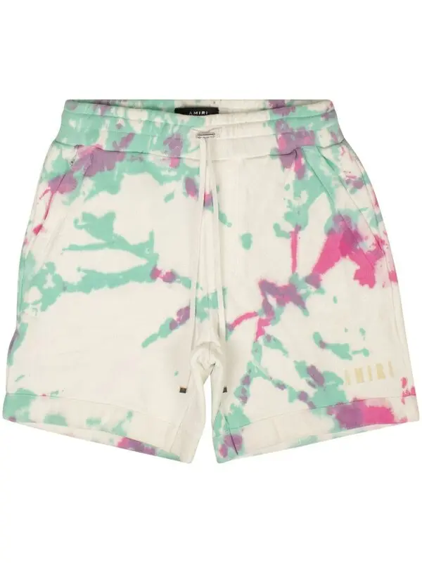 Amiri Tie-dye Print Cotton Shorts