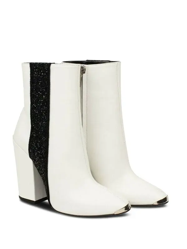Amiri Glitter-stripe Leather Boots