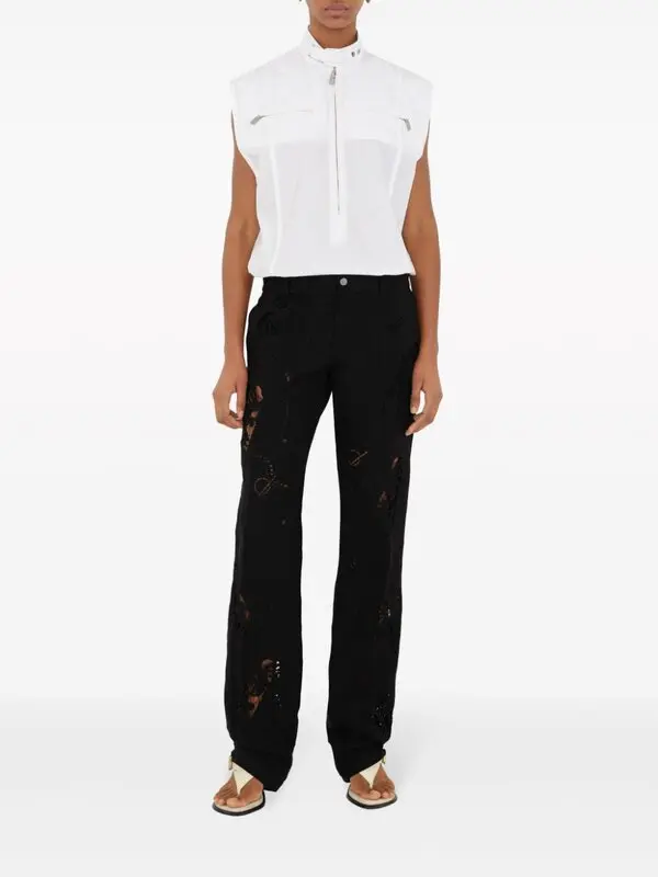 Burberry Half-zip Sleeveless Top - White